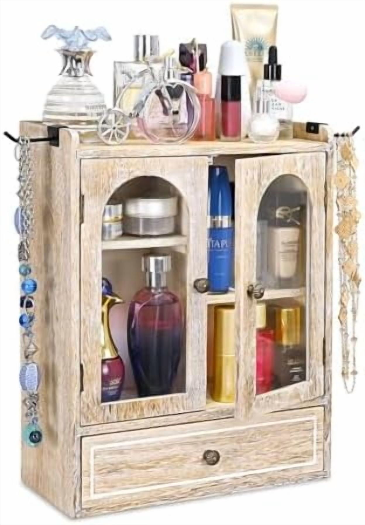 Small Wooden Countertop Storage Cabinet with Adjustable Shelves and ...