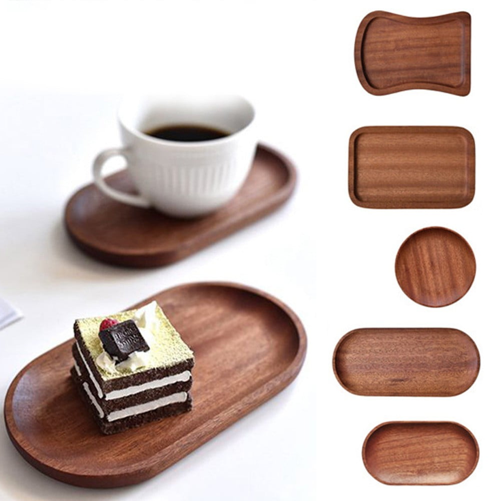 Small Wooden Platter Charcuterie Board Ebony Wood Serving Trays Cheese ...