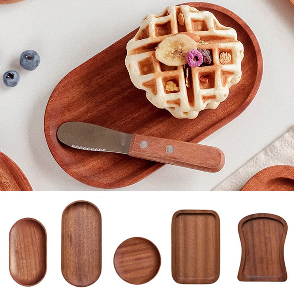 Small Wooden Platter Charcuterie Board Ebony Wood Serving Trays Cheese ...