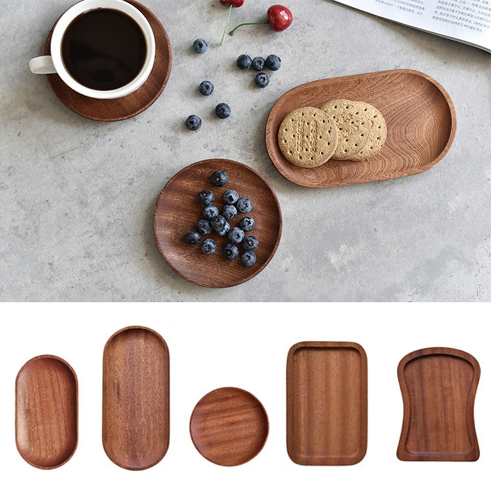 Small Wooden Platter Charcuterie Board Ebony Wood Serving Trays Cheese ...