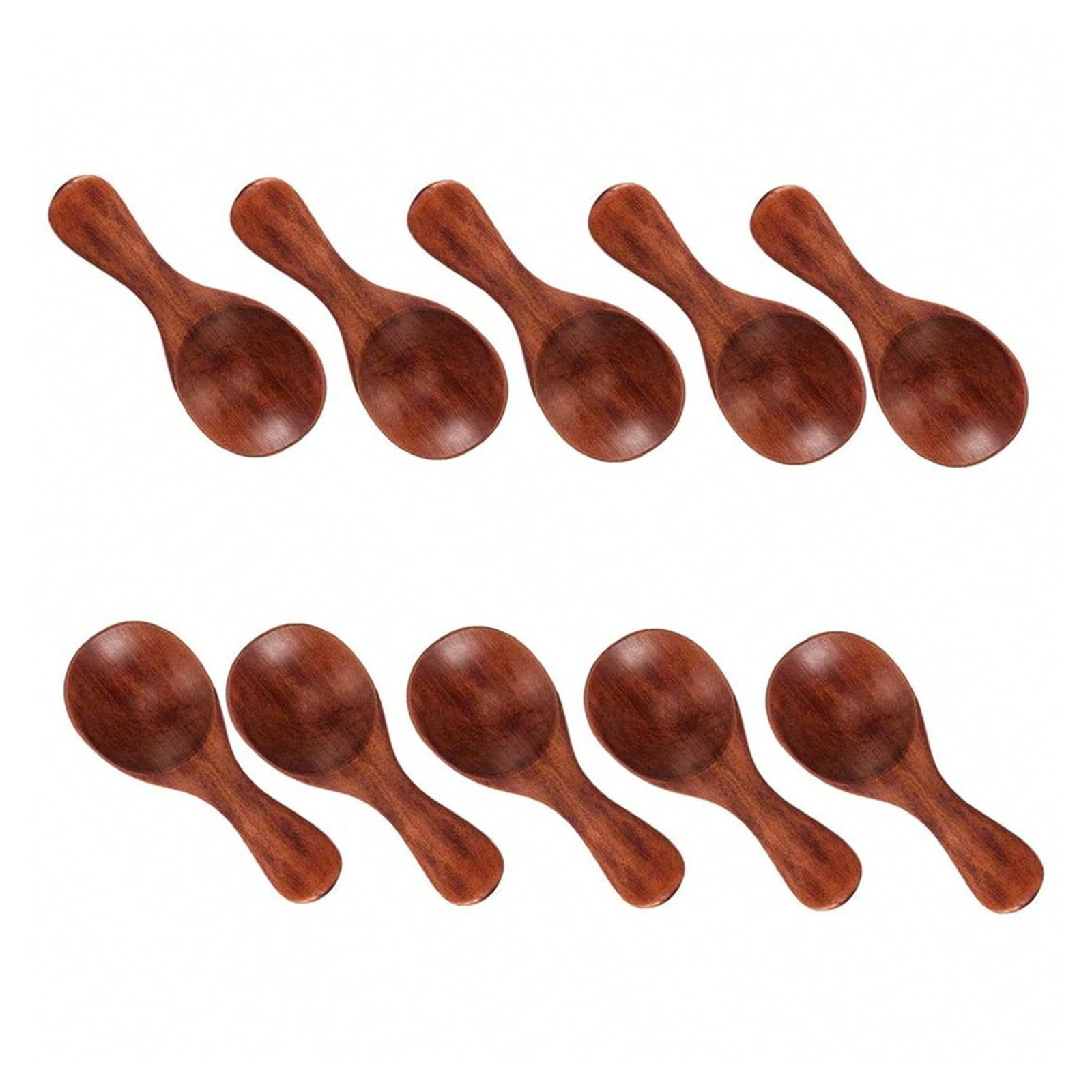 Small Wooden Salt Spoon - 10 Pack Mini Wood Spoon with Short Handle ...