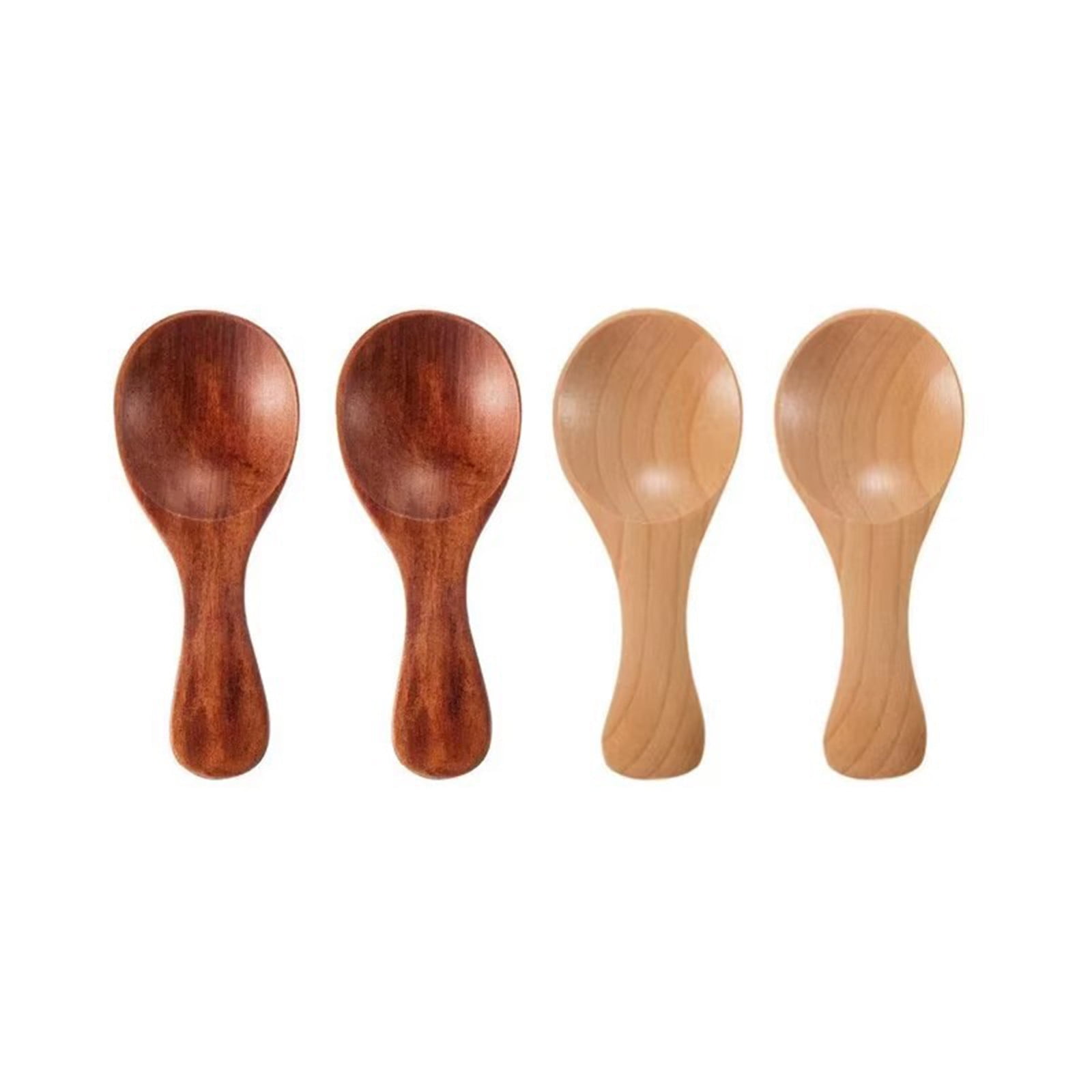 Small Wooden Spoons – 4-Piece Mini Wood Scoop Set for Sugar, Tea ...