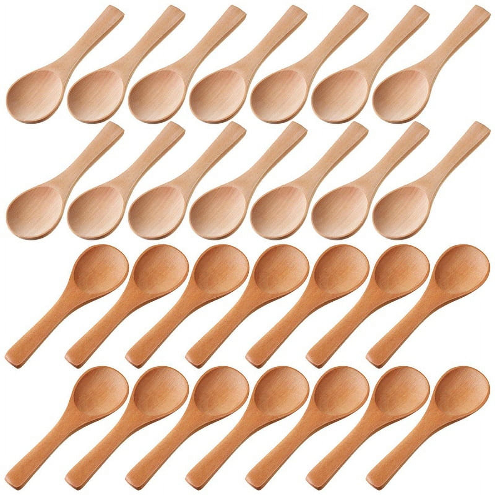 Small Wooden Spoons Mini Tasting Spoons Condiments Salt Spoons for ...