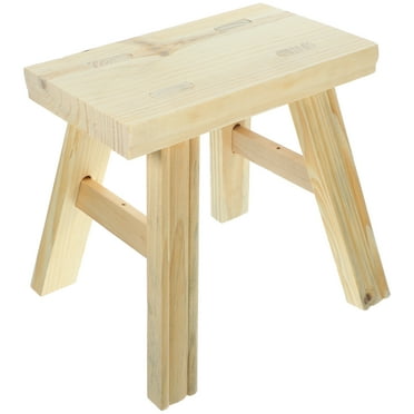 eHemco Solid Hardwood Wooden Step Stool for Adults and Kids, 12.25 ...