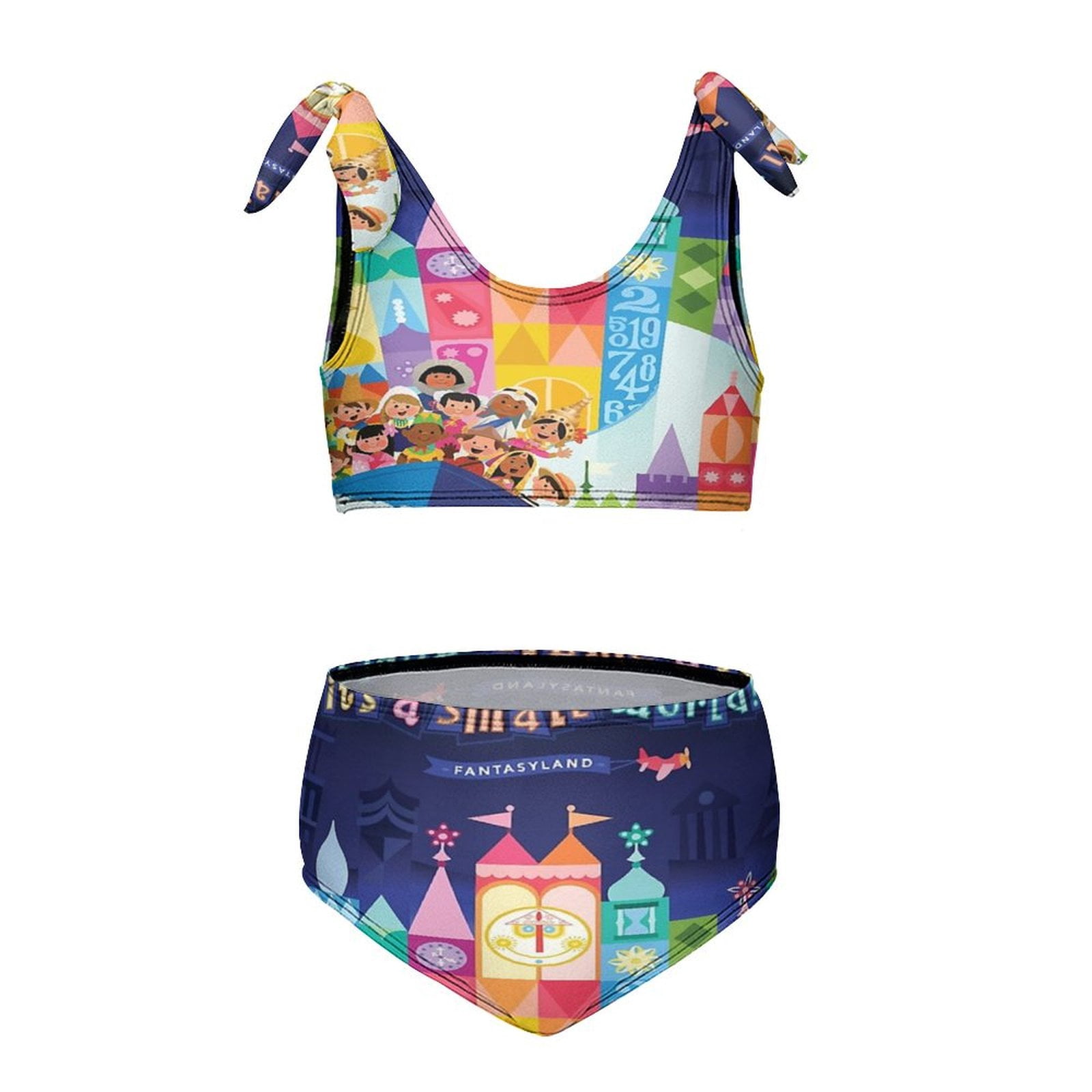 Small World Fantasyland Girl's 2 Piece Bikini Set Beach Sport Swimsuit ...