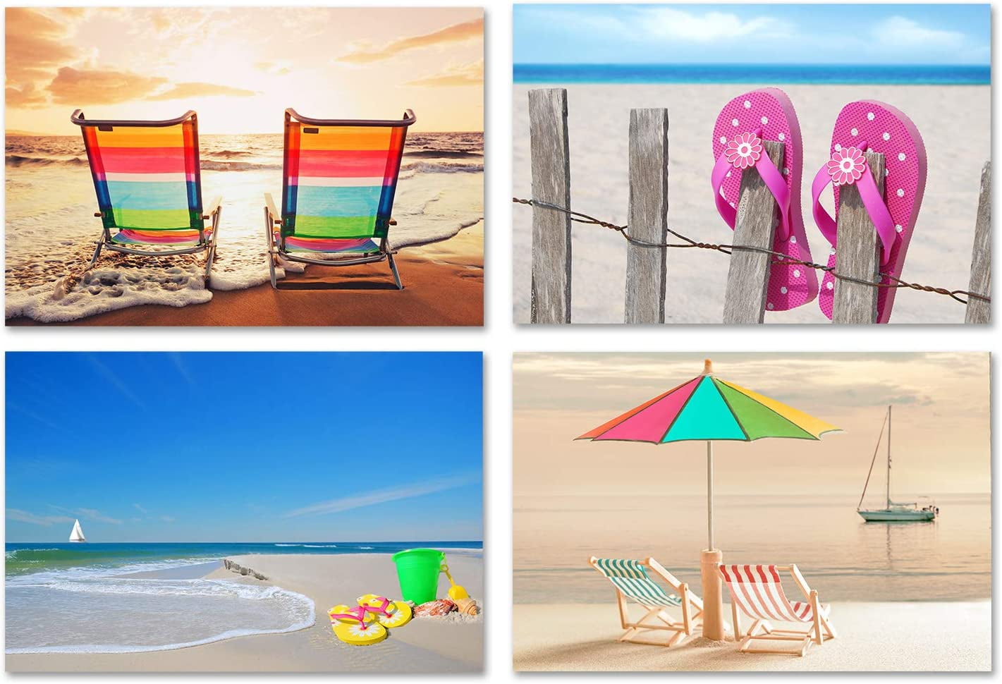 Small World Greetings Beach Note Cards 12 Count - Blank Inside with ...