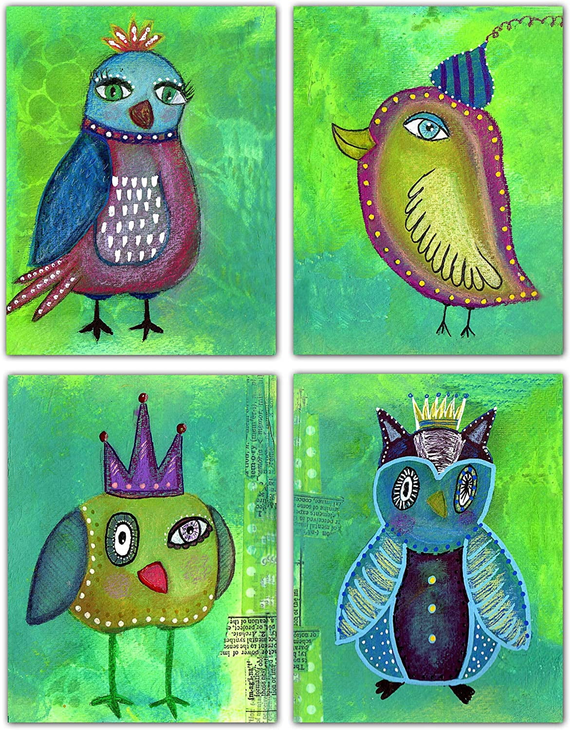 Small World Greetings Quirky Bird Note Cards 24 Count - Blank Inside ...