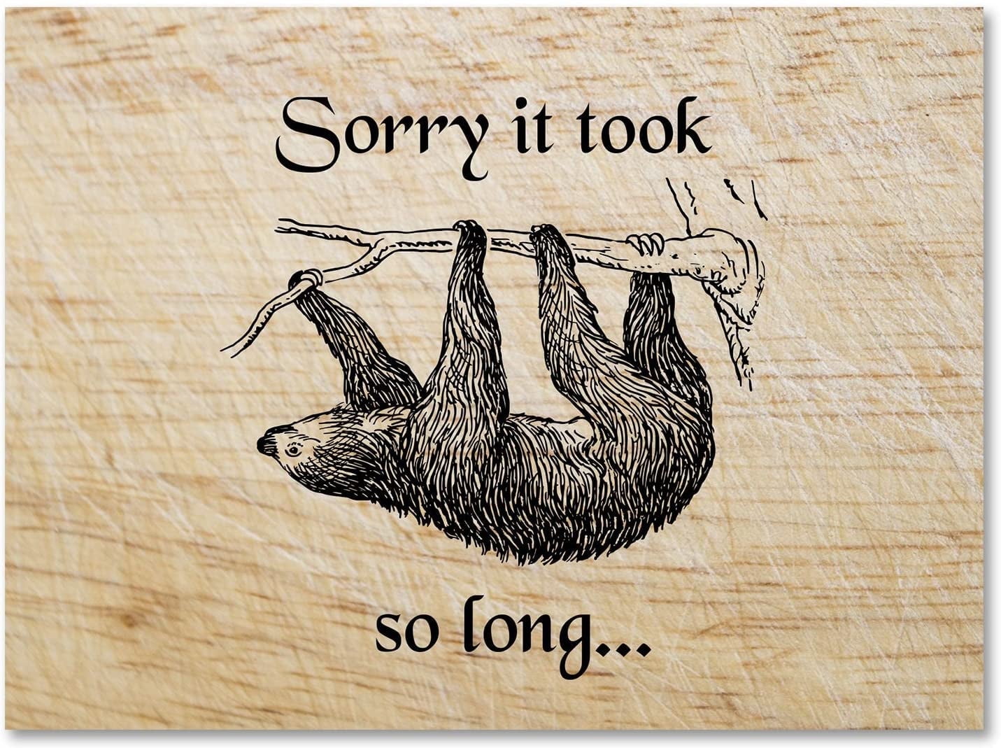 Small World Greetings Sorry It Took So Long Sloth Greeting Card 12 ...