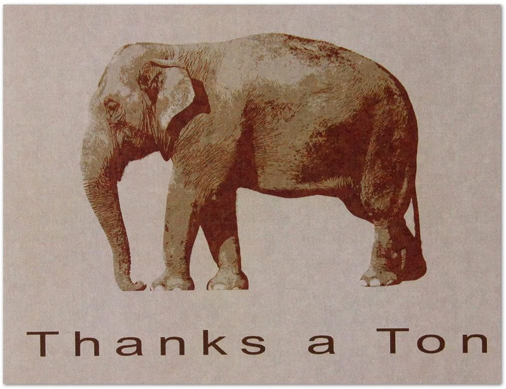 Small World Greetings Thanks A Ton Elephant Thank You Cards 12 Count ...