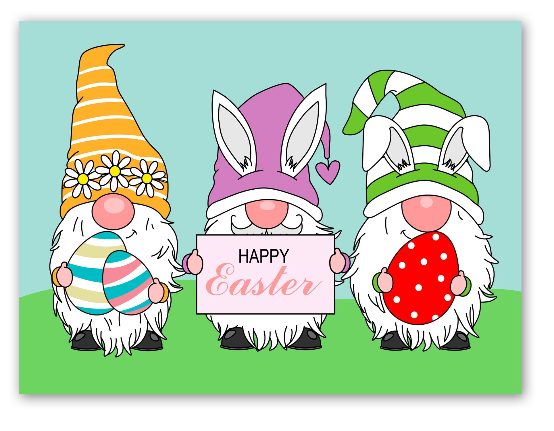 Small World Greetings Whimsical Gnome Trio Happy Easter Cards 12 Count ...