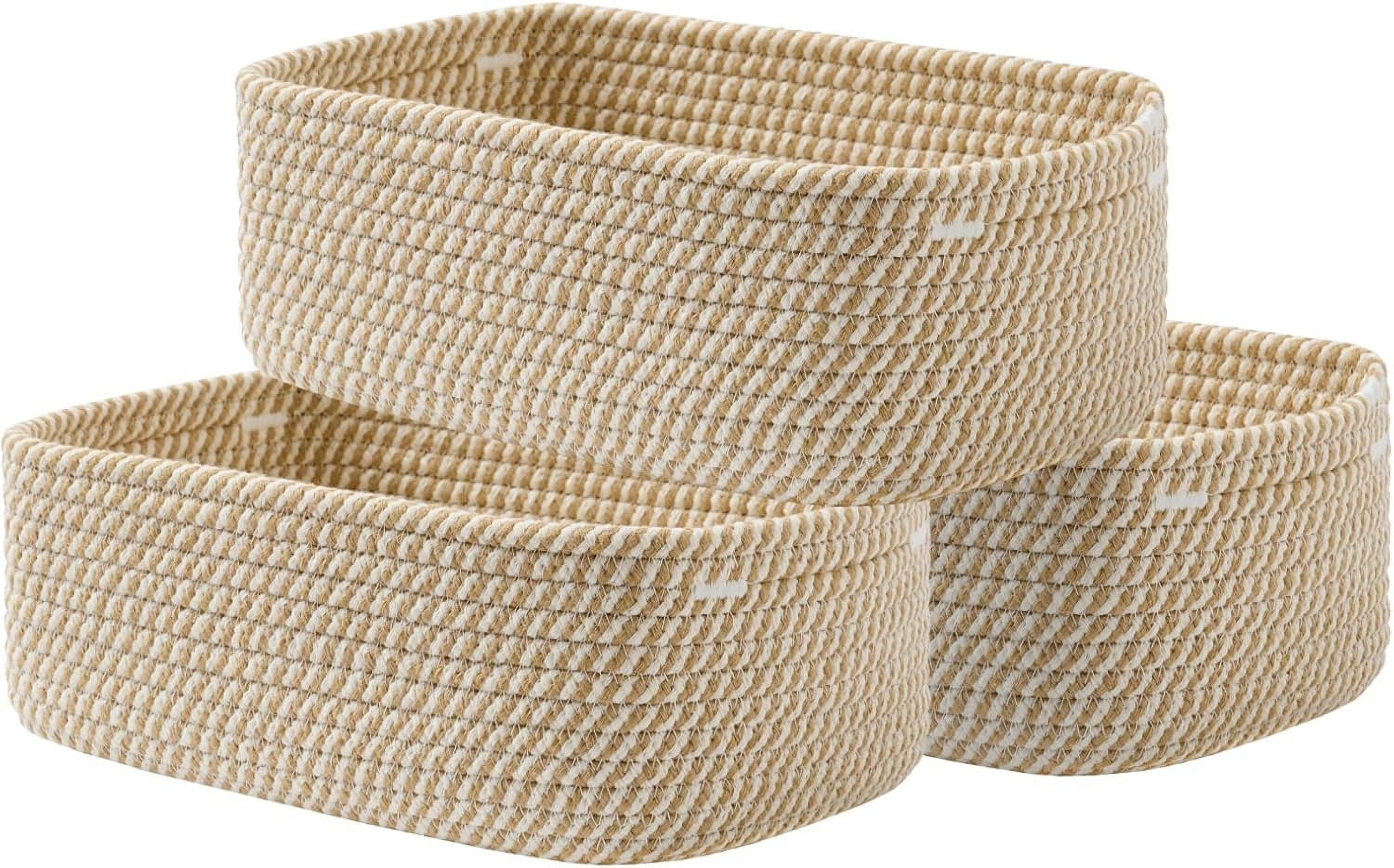 Small Woven Basket, 12 x 8 x 4.5 Inches, Storage Basket for Organizing ...