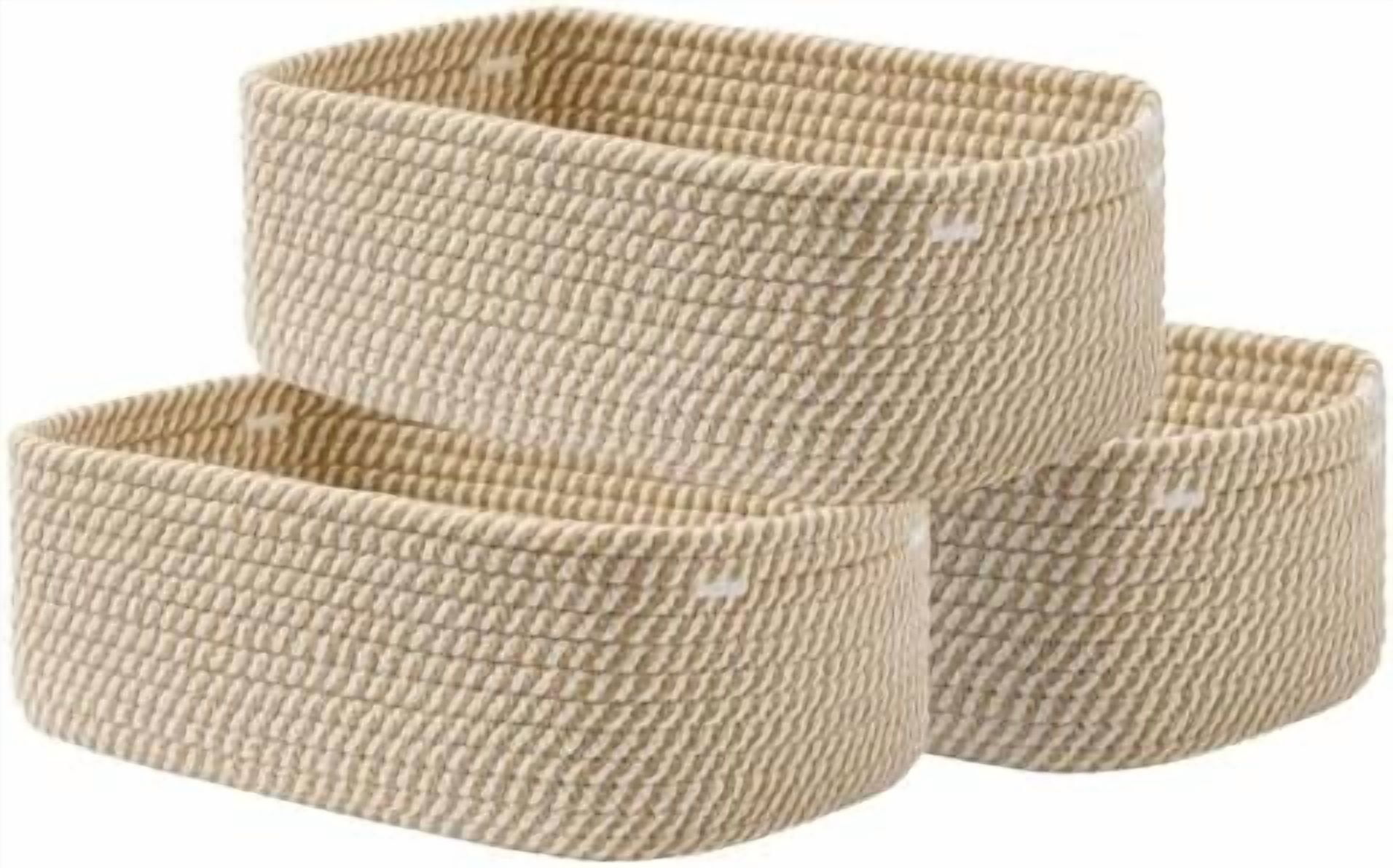 Small Woven Basket, 12 x 8 x 4.5 Inches, Storage Basket for Organizing ...