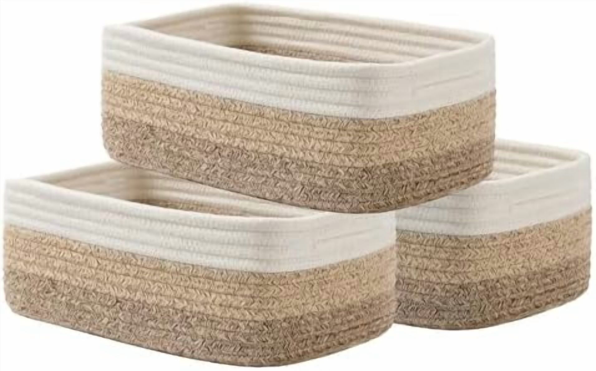 Small Woven Basket, 12 x 8 x 4.5 Inches, Storage Basket for Organizing ...