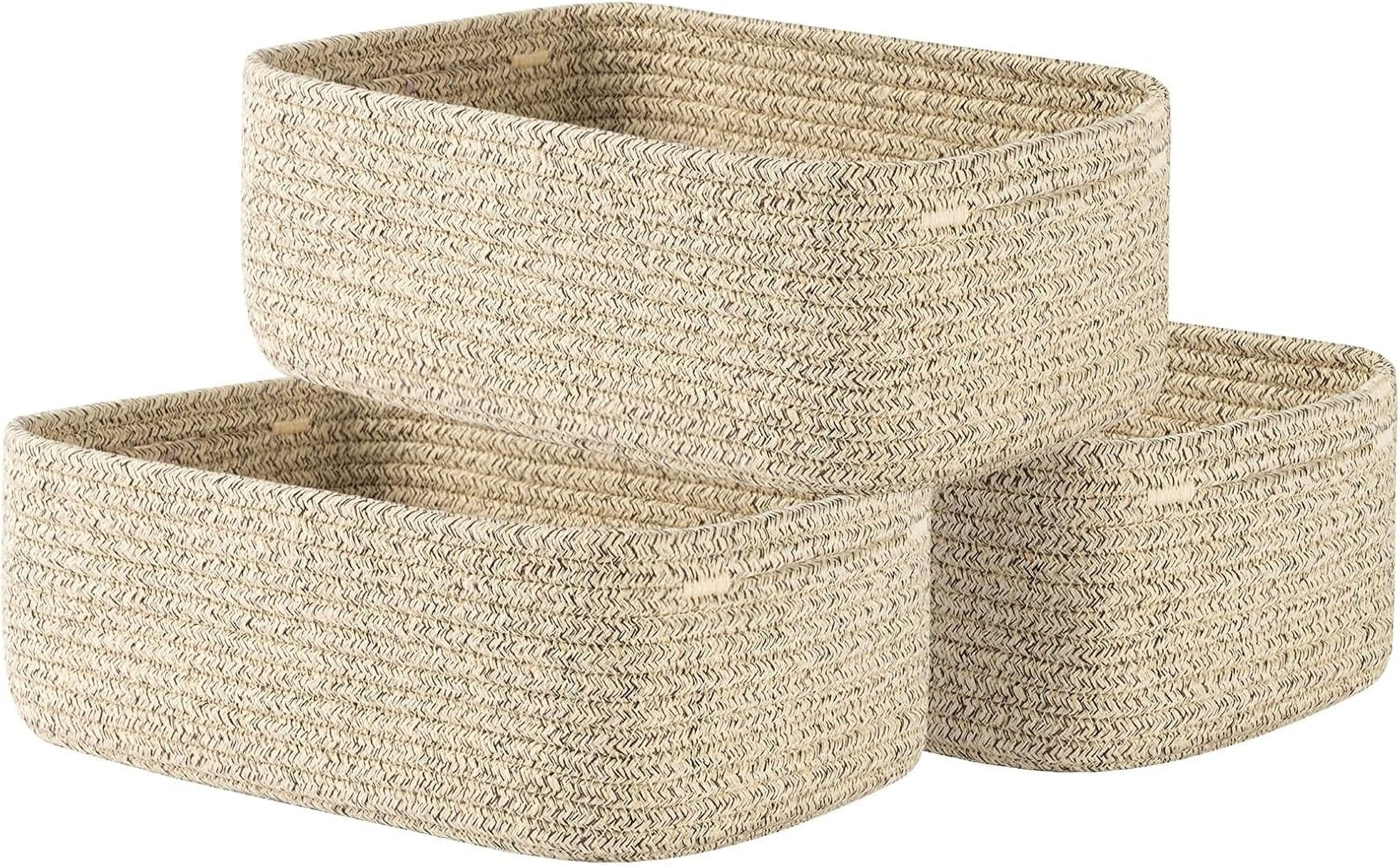 Small Woven Basket, 12 x 8 x 4.5 Inches, Storage Basket for Organizing ...
