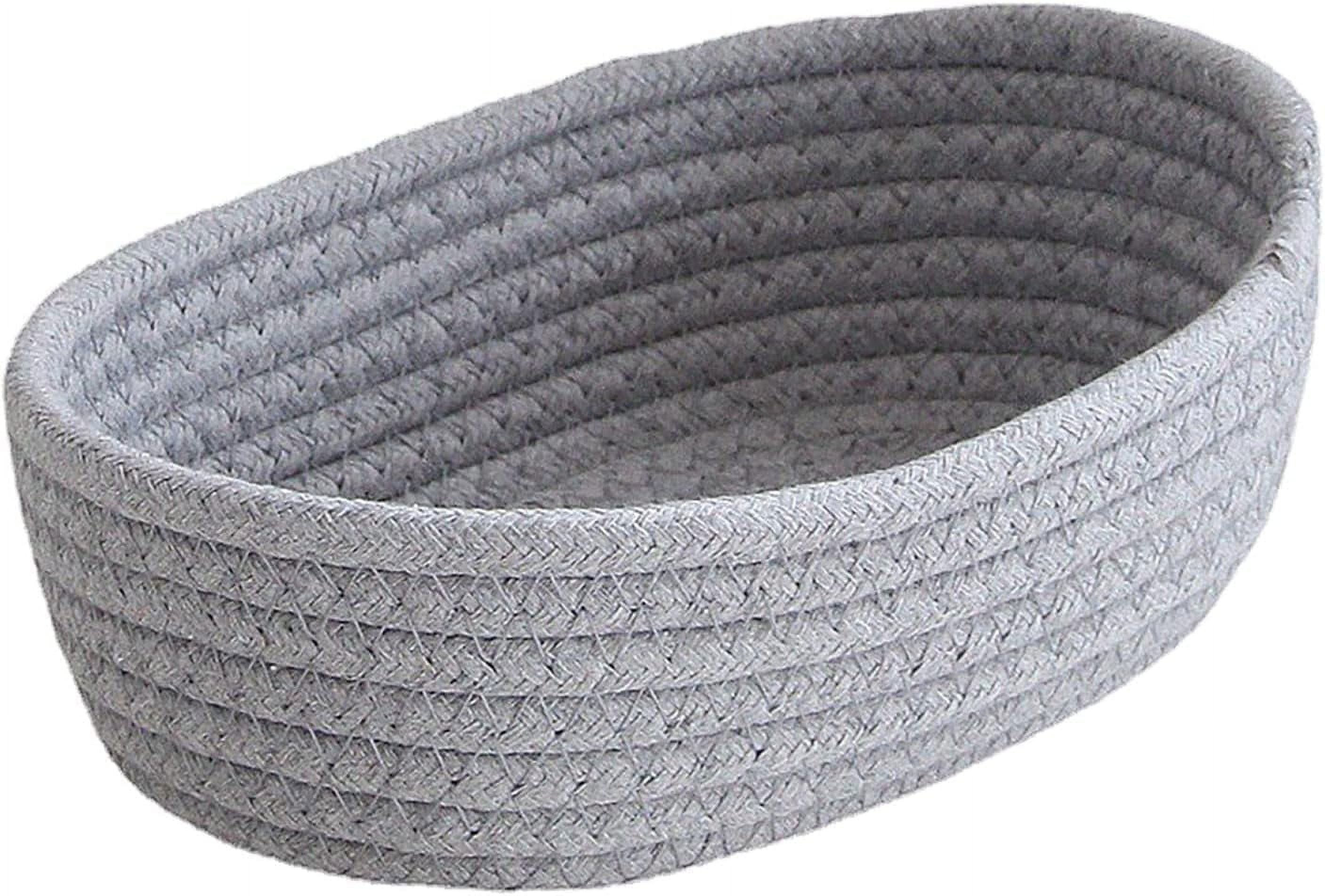 Small Woven Rope Storage Basket with Handles Spring Mini Oval ...