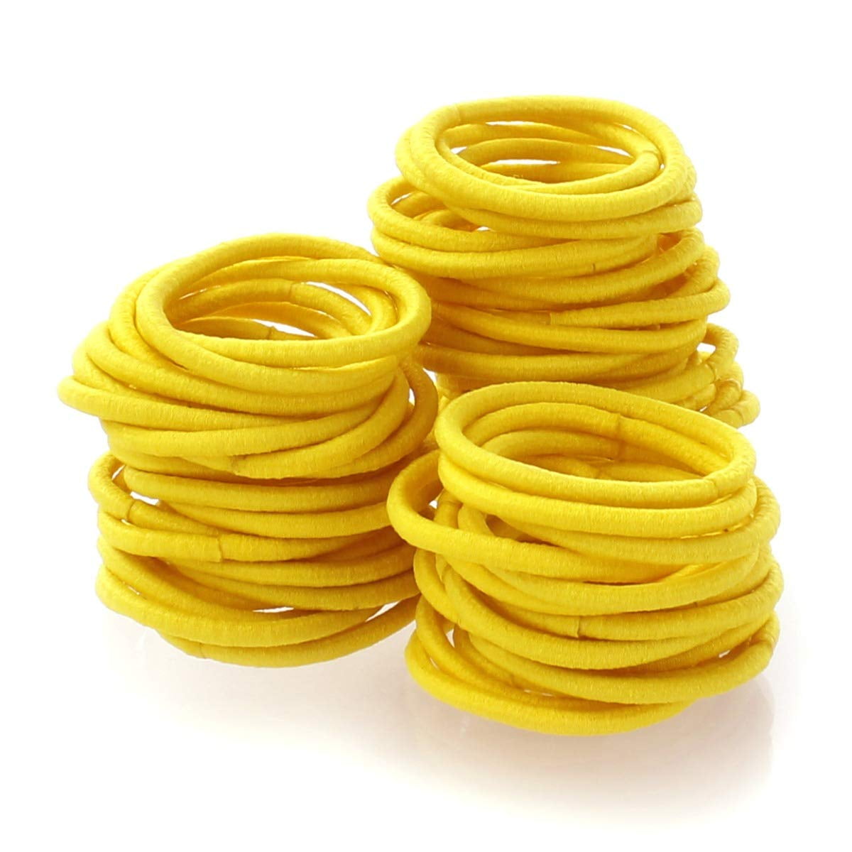 Small Yellow Hair Elastics Ponytail Holders No Damage No Metal - 100 ...
