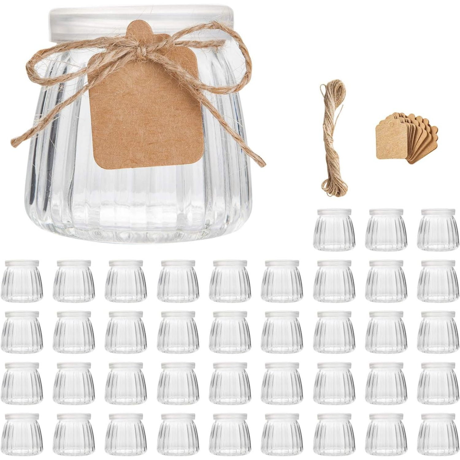 Small Yogurt Jars,LHHP 4 oz Clear Glass Jars With Lids,Yogurt Container ...