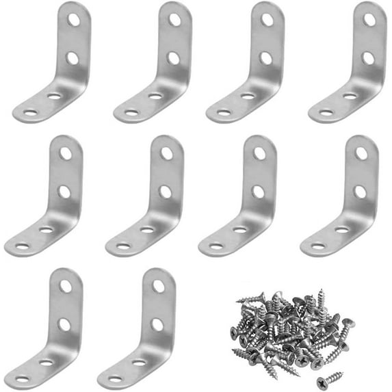 Small angle bracket, 10 stainless steel right angle brackets, 40x40mm ...