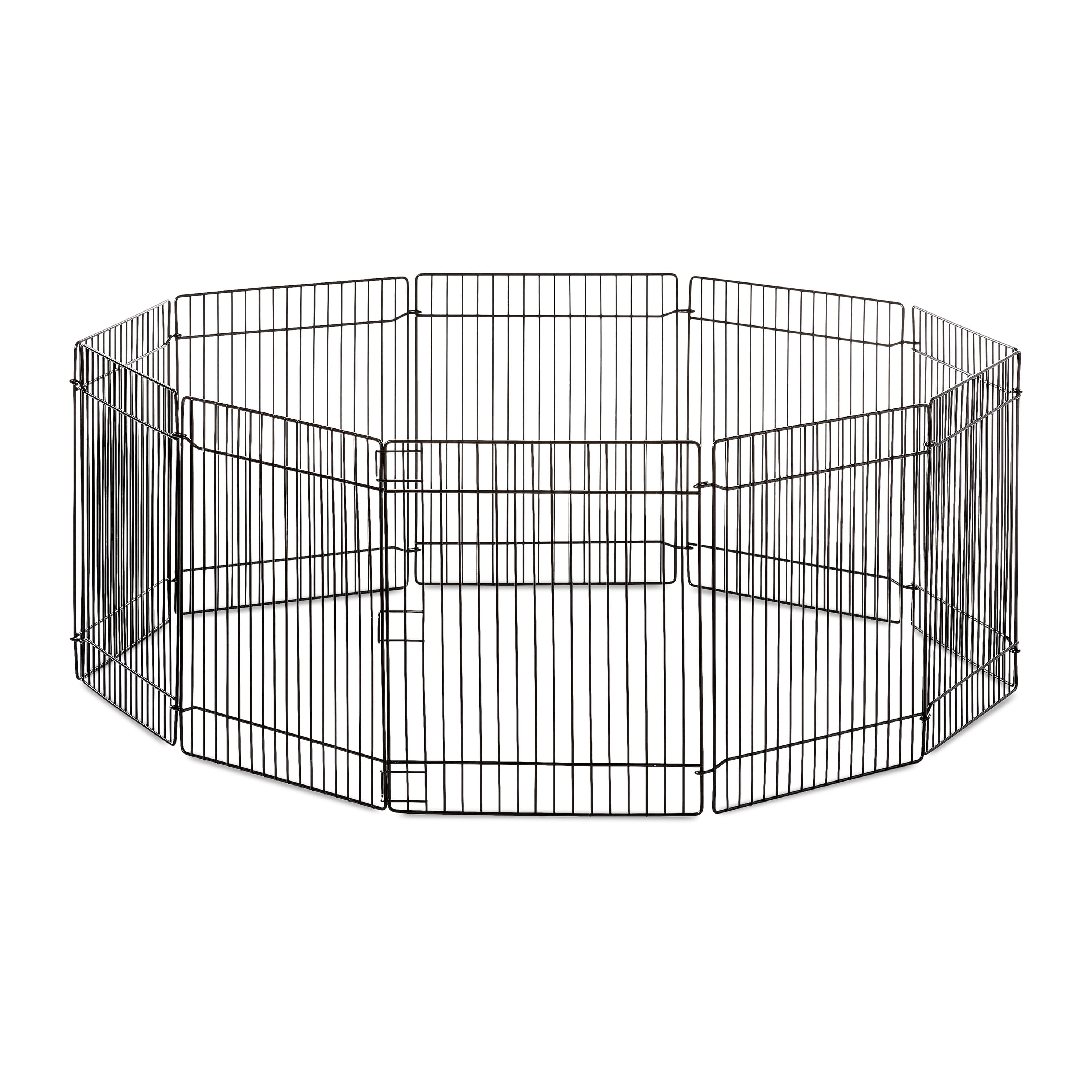 Vibrant Life Small Animal Metal Wire Foldable Playpen, Black, 10" x 9 ...