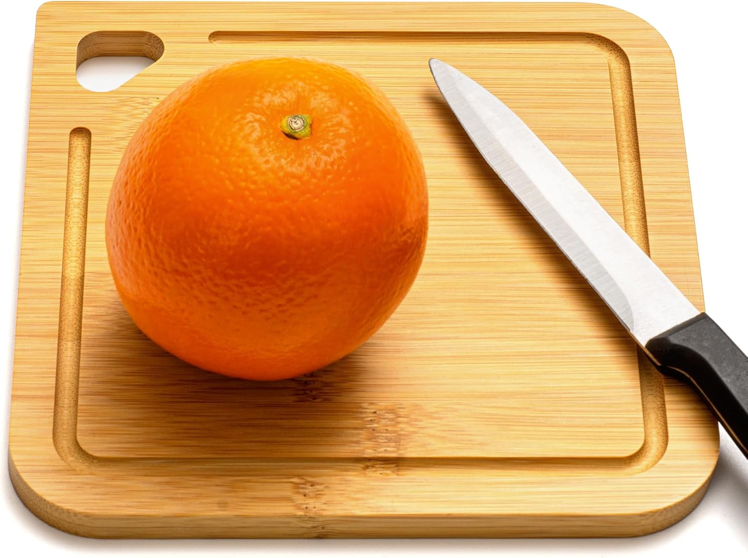 laboos Small bamboo cutting board with grooves 2-piece set 7x7 inches ...