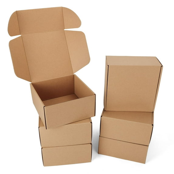 Small cardboard mailer boxes 8x8x4 inches, 6 pack kraft corrugated ...
