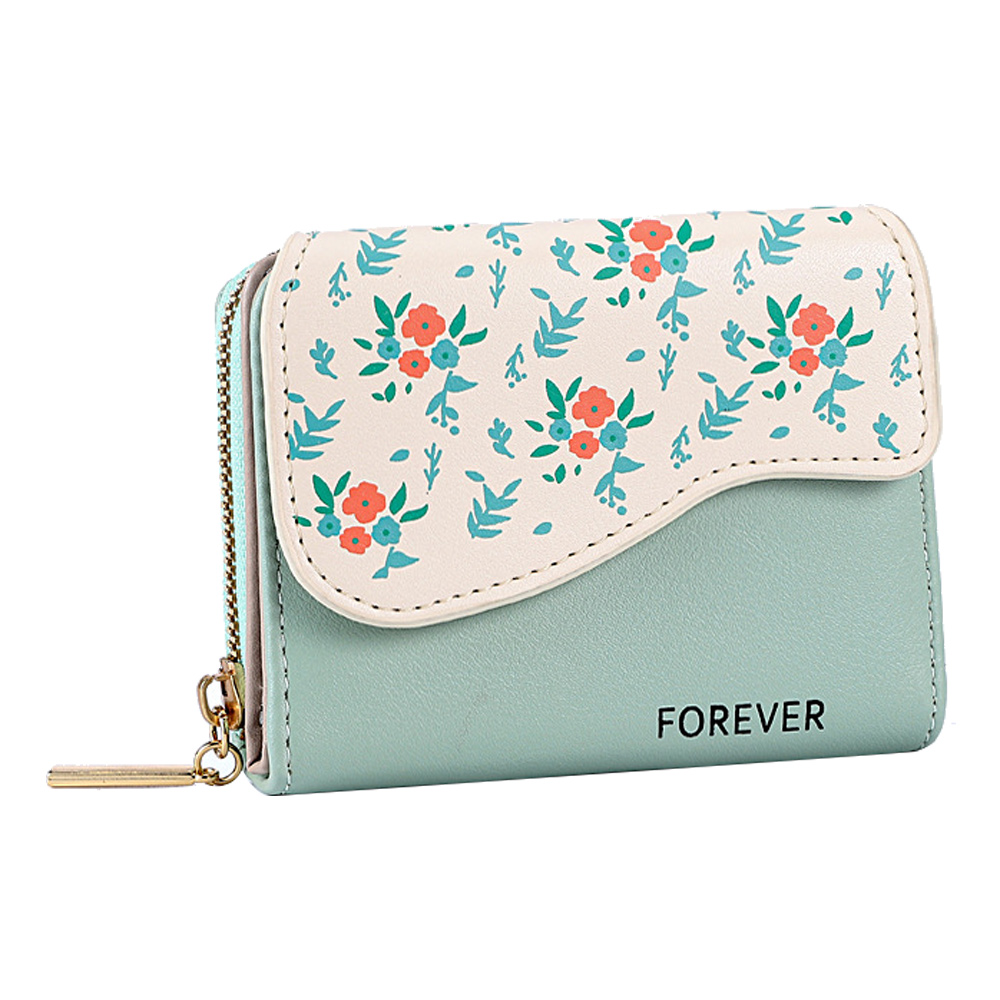 Small floral ladies short purse small fresh multi-card patchwork color ...