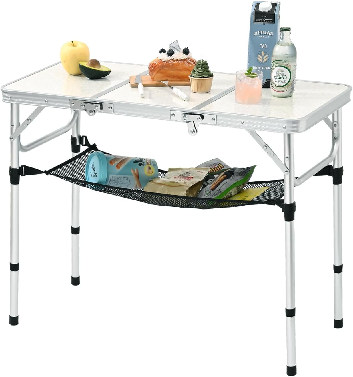 Small folding table, adjustable height folding table, camping table ...