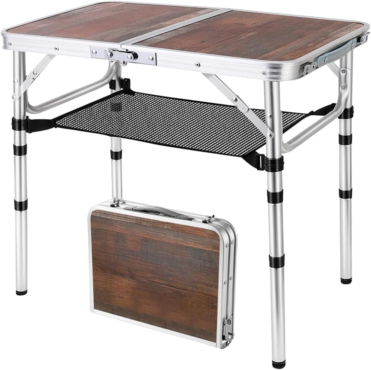 Small folding table, adjustable height folding table, camping table ...