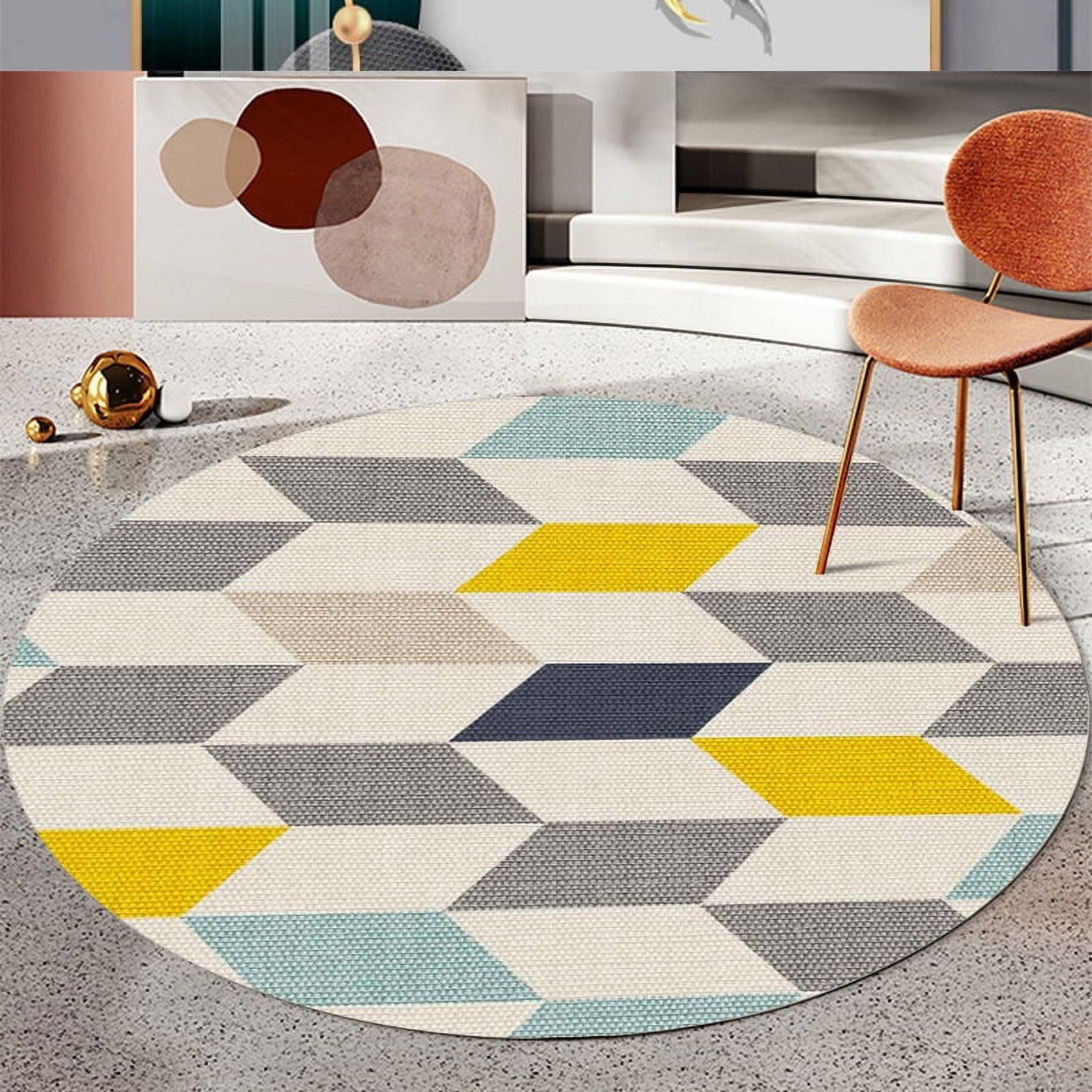 Small fresh living room sofa round mat light luxury bedroom carpet 3d ...