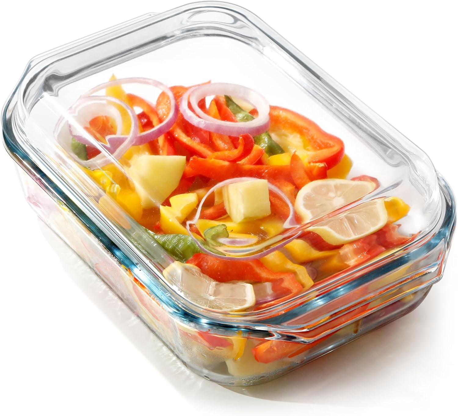 Small glass clay pot with lid, rectangular clay pot, suitable for ovens ...