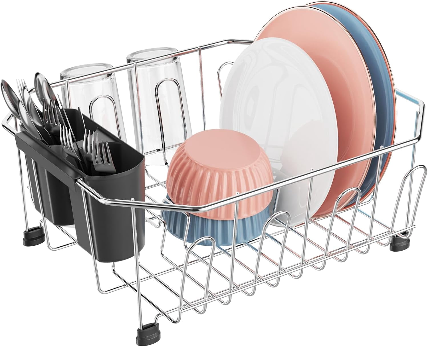 Small in Sink Dish Drying Rack - Stainless Steel Compact Inside Sink ...