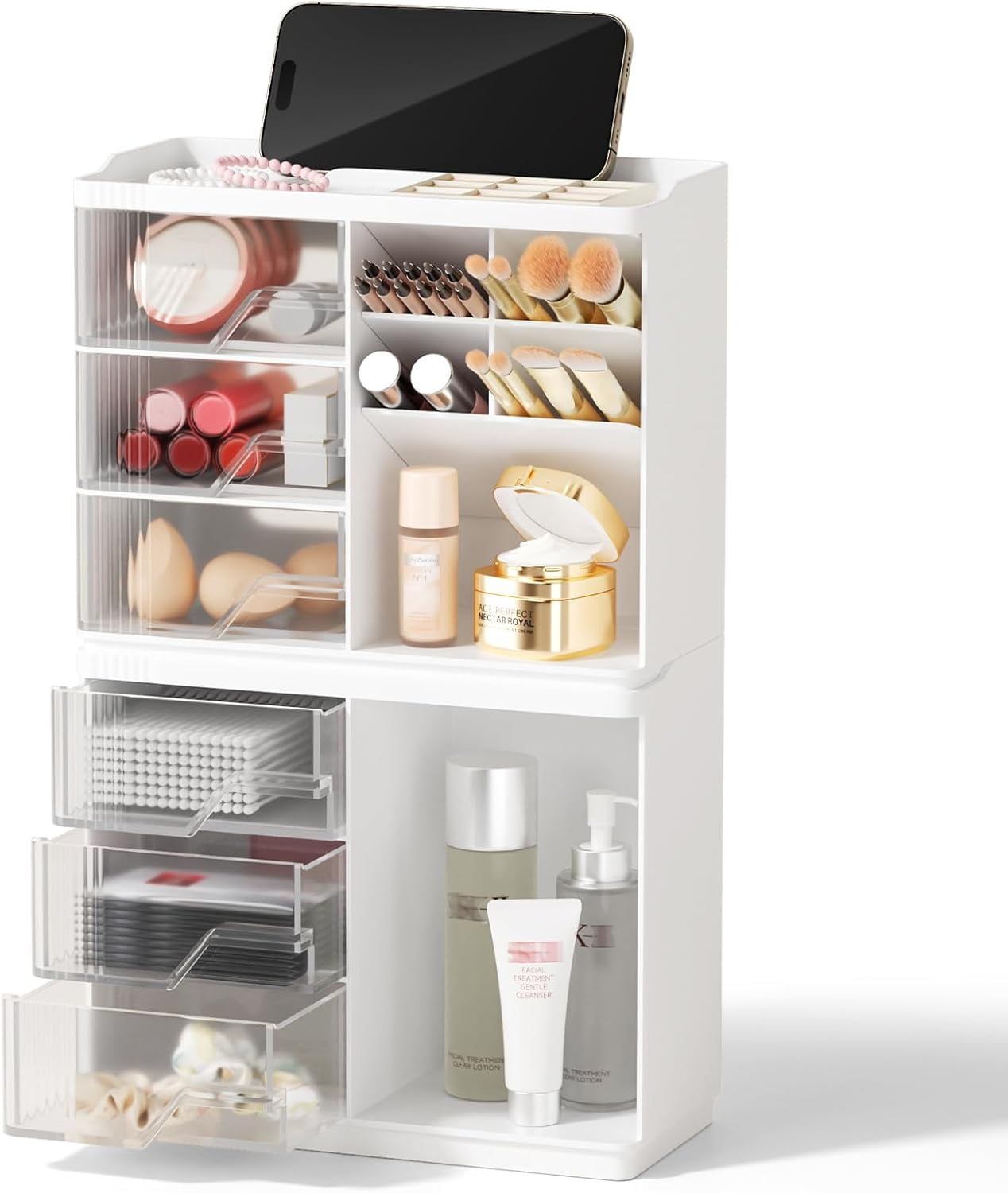 Small makeup organizer, multifunctional dressing table organizer ...