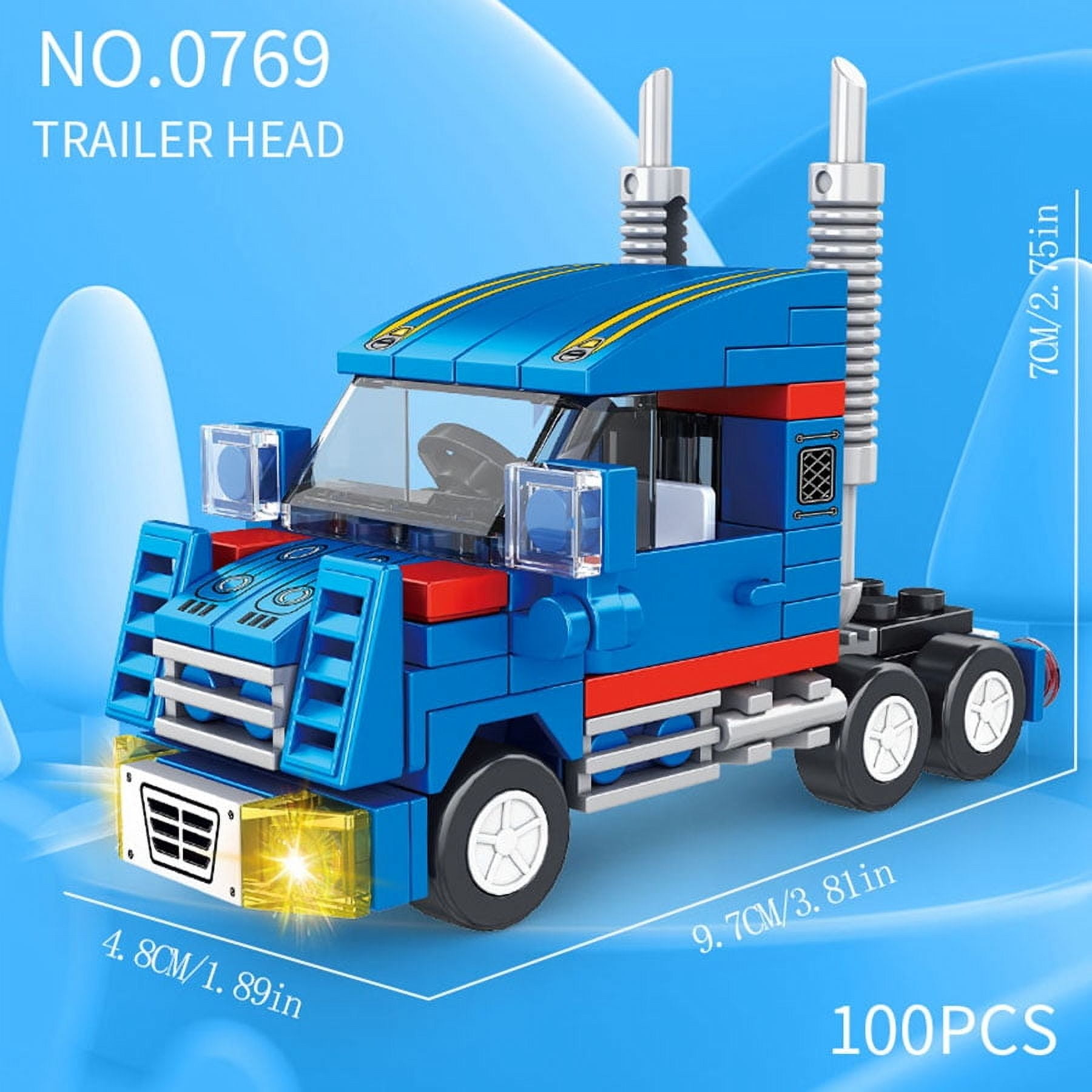 Small particle building block city vehicle model, school bus, fire ...
