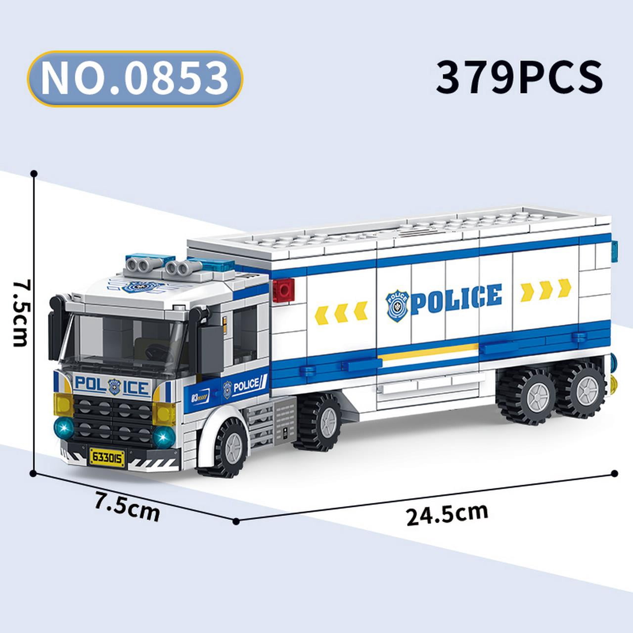 Small particle building block city vehicle model, school bus, fire ...