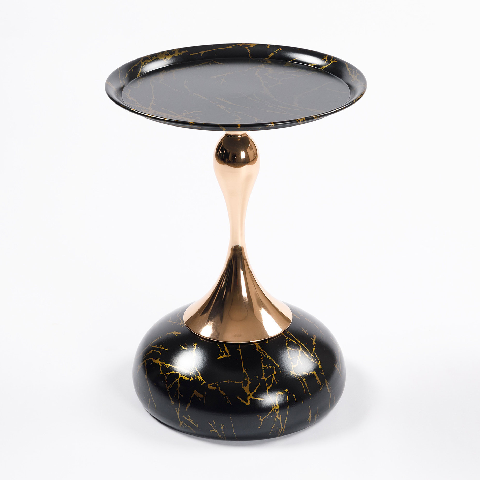 Small round metal martini table with mermaid tail pedestal, different ...