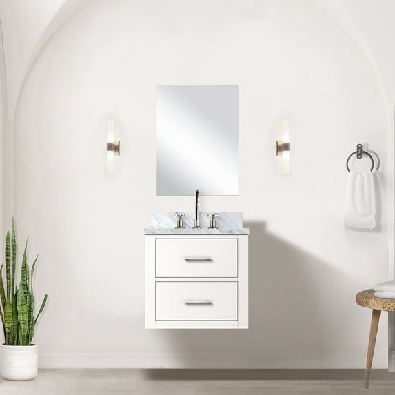 Small - scale & Soft - close Vanity - Optimizes Small Bathroom Space ...