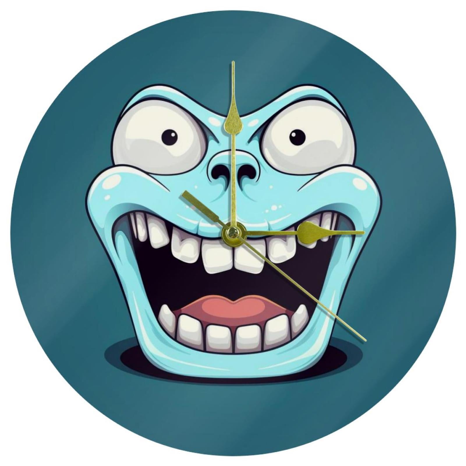 Small teeth 9.8 Inches Round Acrylic Wall Clock, Silent Non Ticking ...