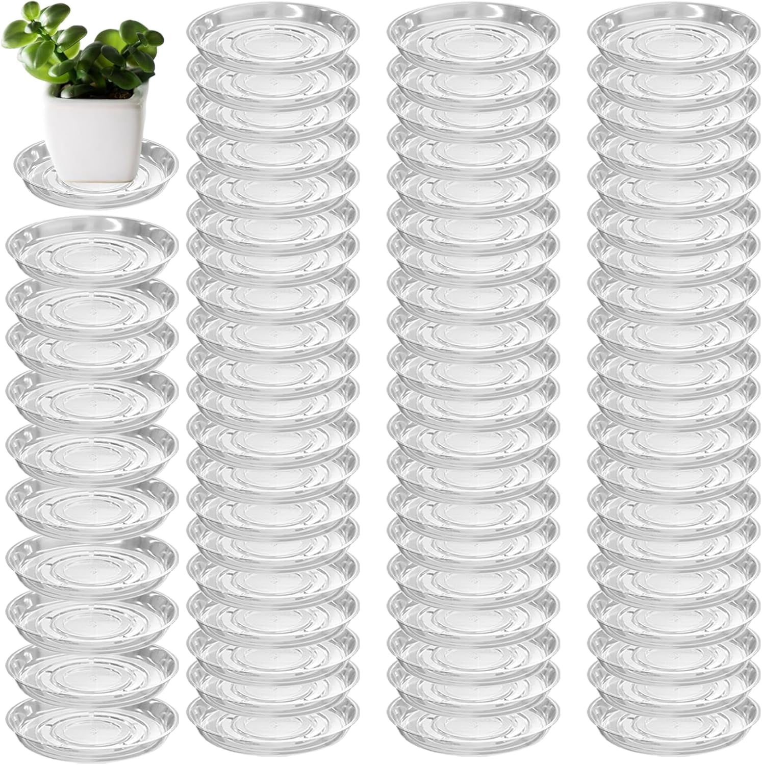 Small transparent plant tray for indoor and outdoor use, heavy duty ...