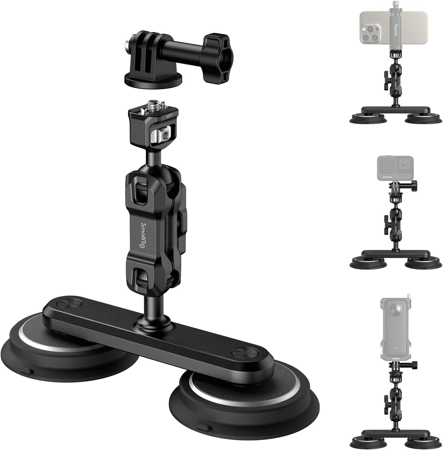 SmallRig 2-in-1 Dual Magnetic Suction Cup Mount for Gopro, Car Camera ...