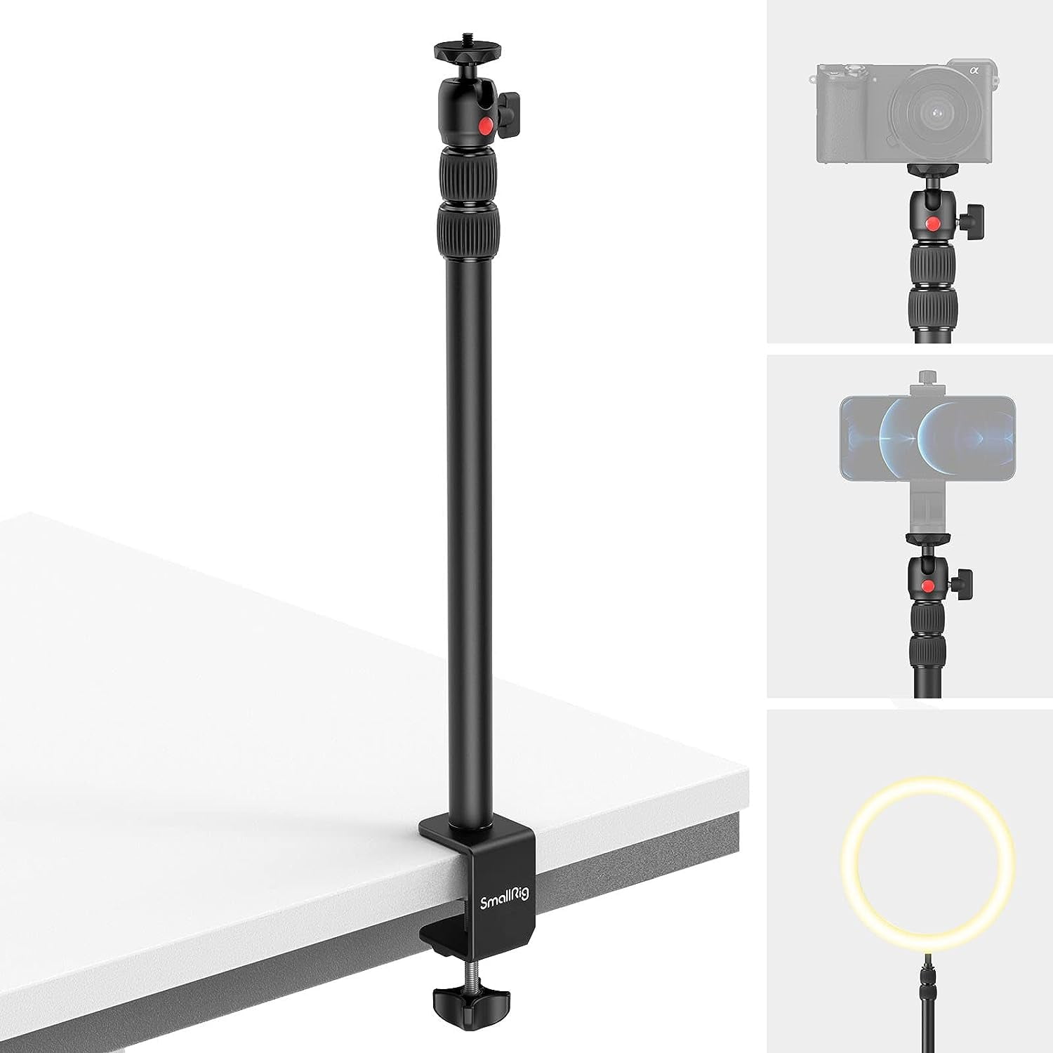 SmallRig Selection Camera Desk Mount Table Stand 13"-35" with 1/4" Ball ...