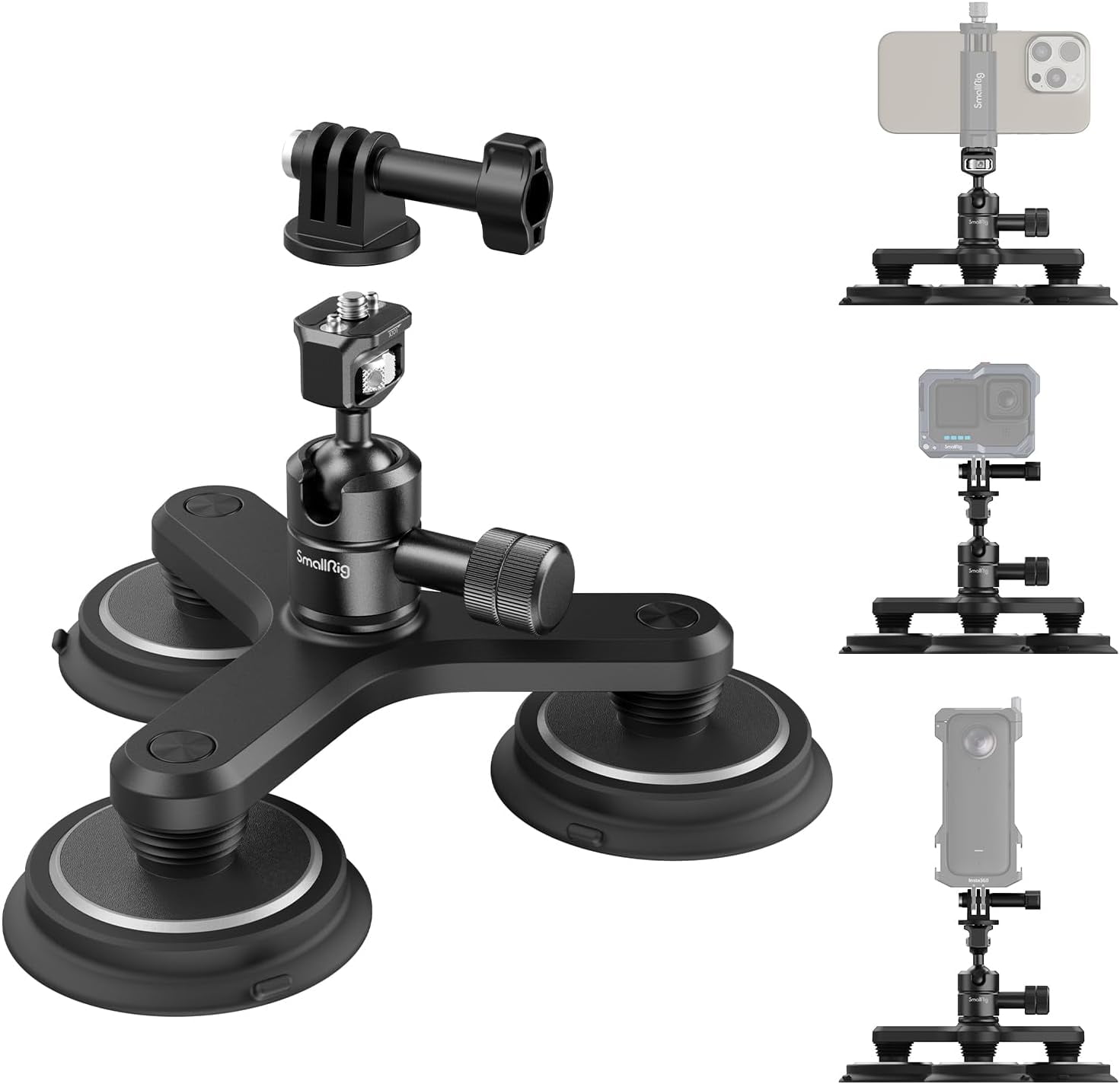 SmallRig Triple Magnetic Mount for Gopro, with Suction Cup 2 in 1 ...