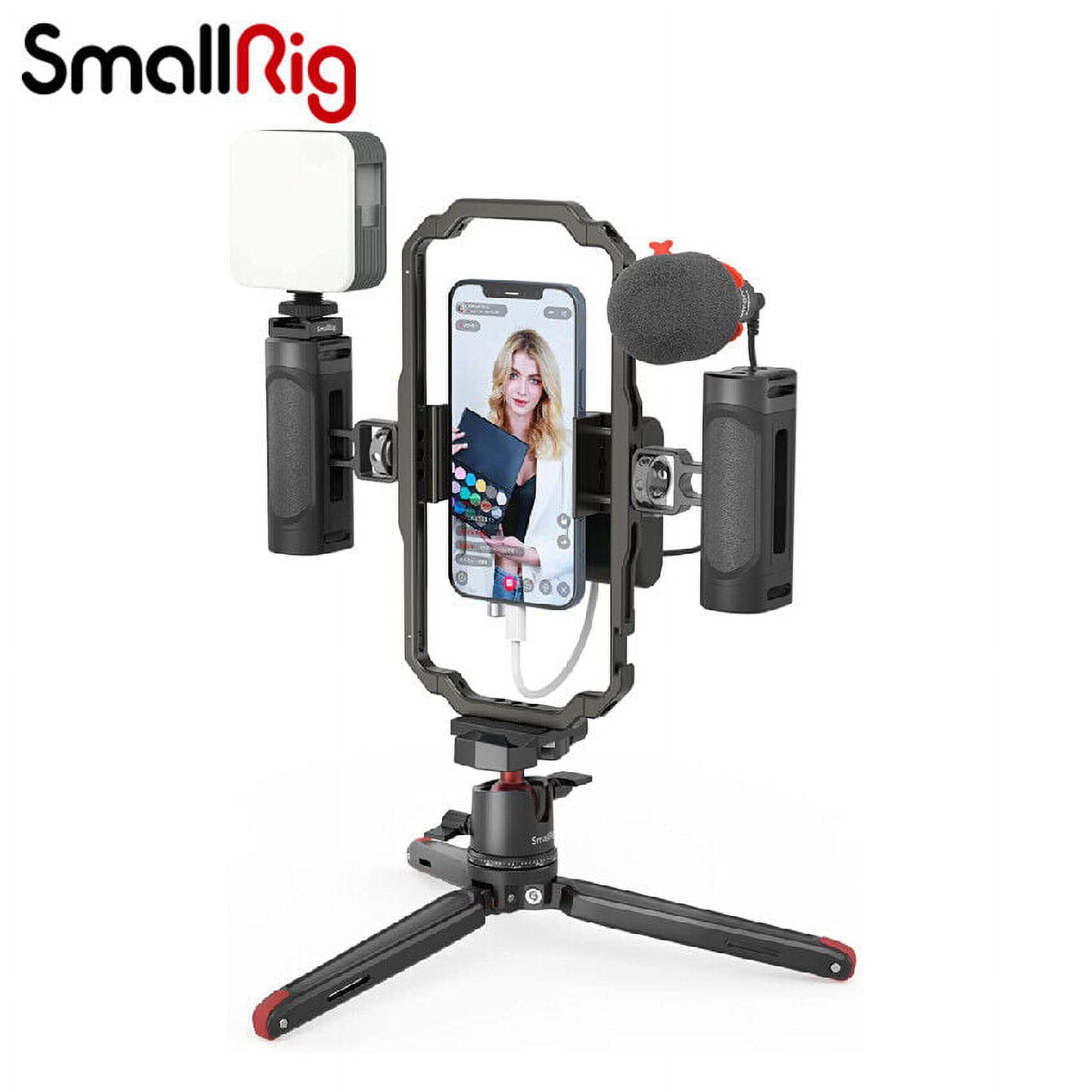SmallRig Handheld Vlogging Kit w/ Tripod, LED Light, Microphone for ...