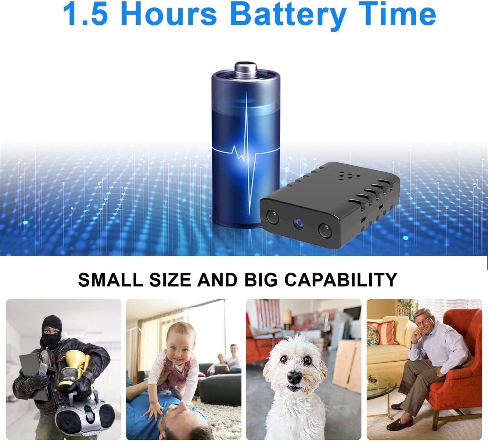 Smallest 1.5h Rechargeable Lithium Battery Camera, Plug-in Camera ...