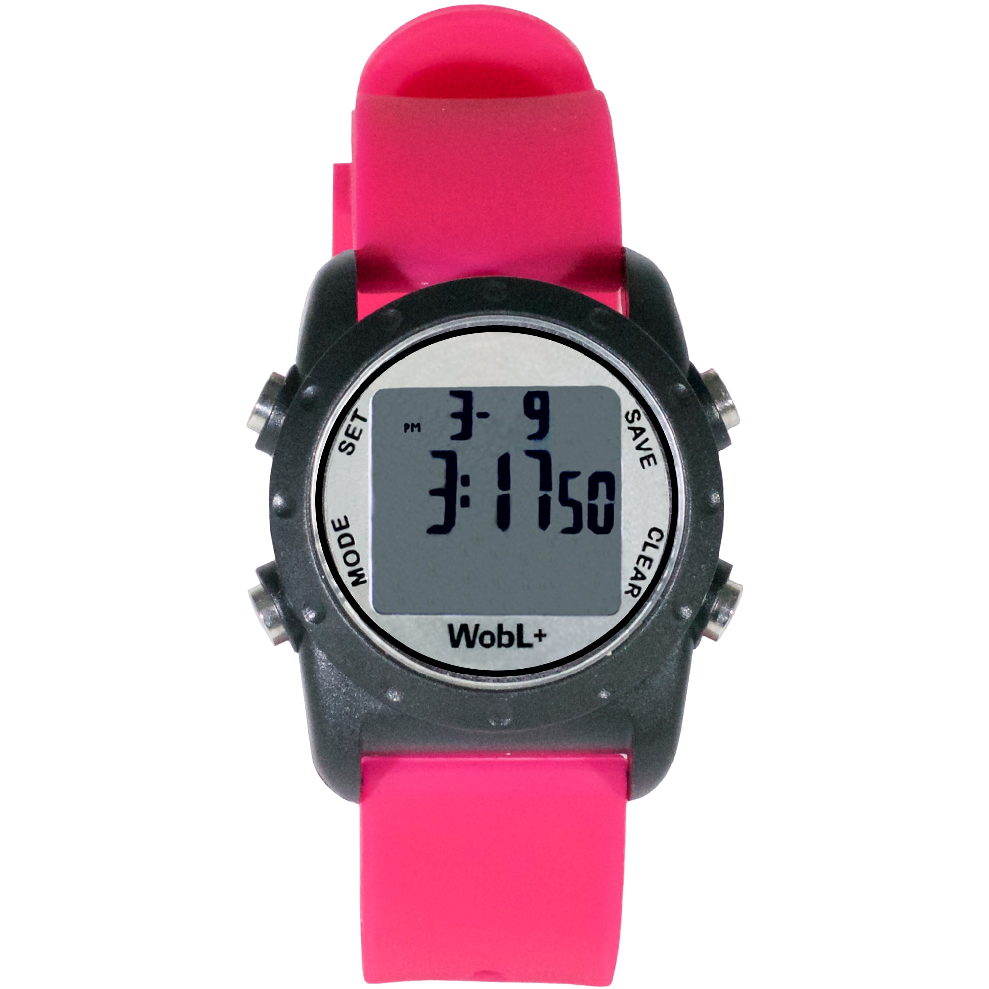 Smallest Vibrating Waterproof Reminder Watch (Pink Band / Black Case ...