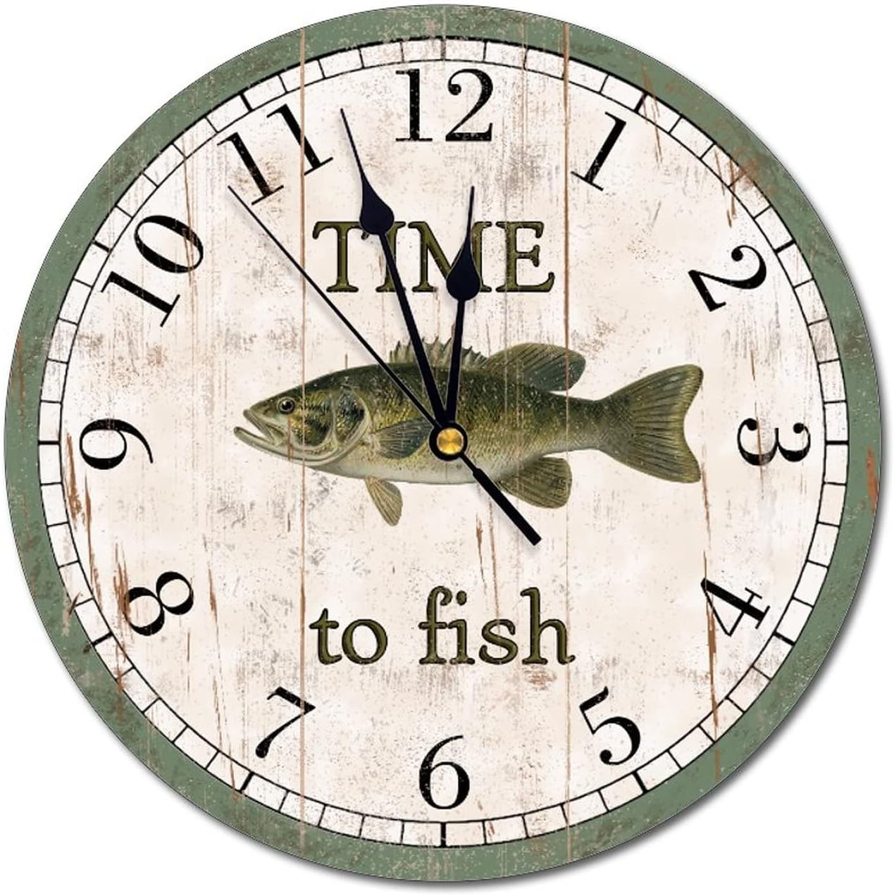 Smallmouth Bass Wall Clock Time to Fish Wall Clocks Battery Operated ...