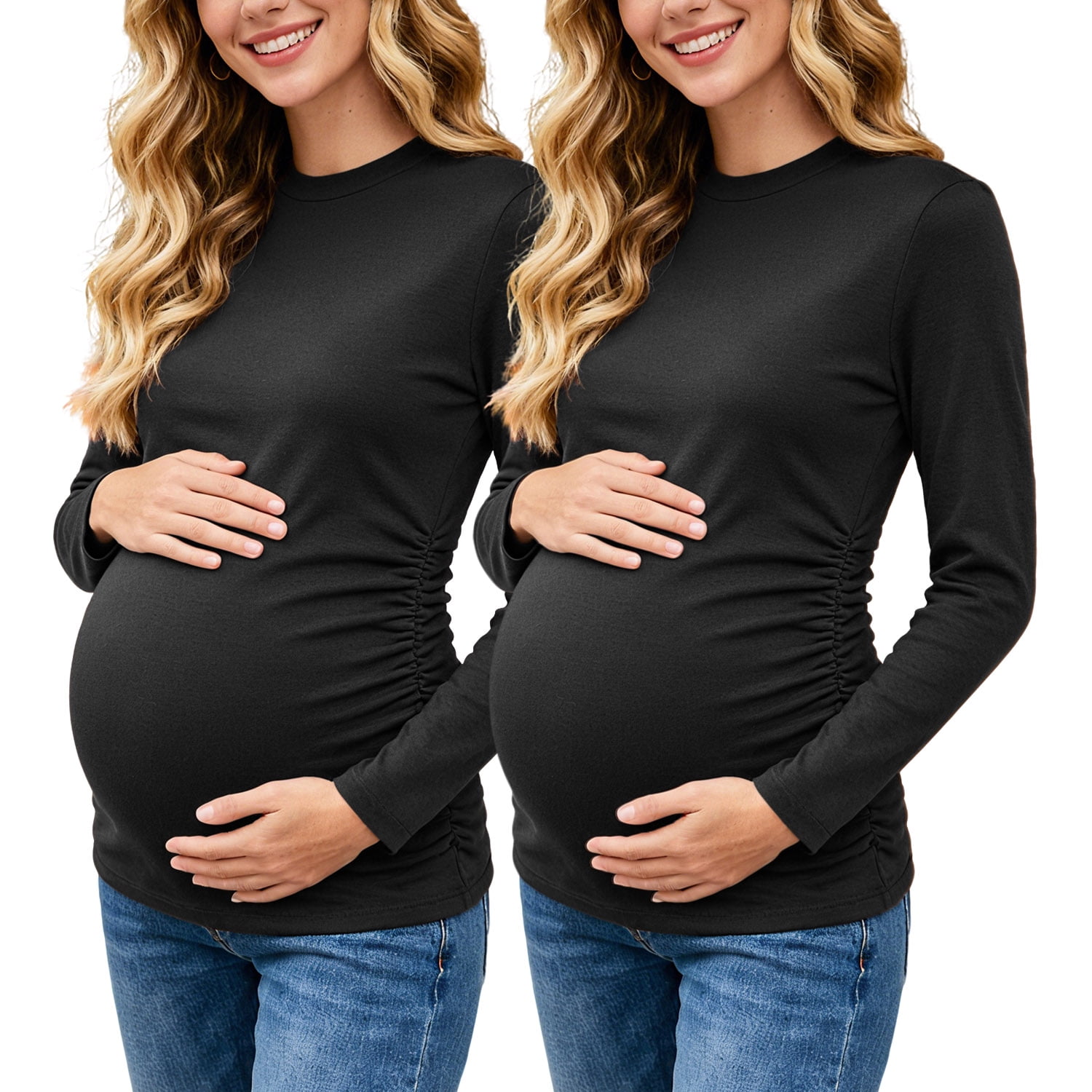 Maternity Tops Shirts Long Sleeve Maternity Pregnancy Clothes for Women ...