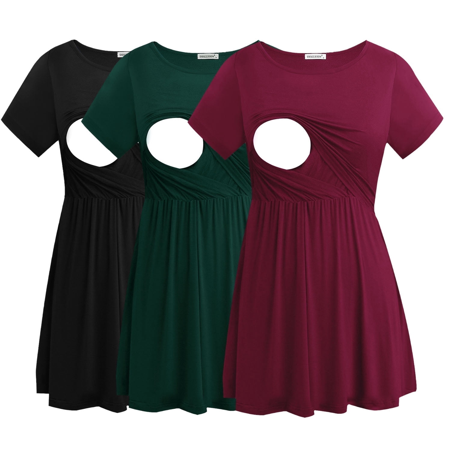 Smallshow Women's Maternity Clothes Short Sleeve Nursing Tops ...