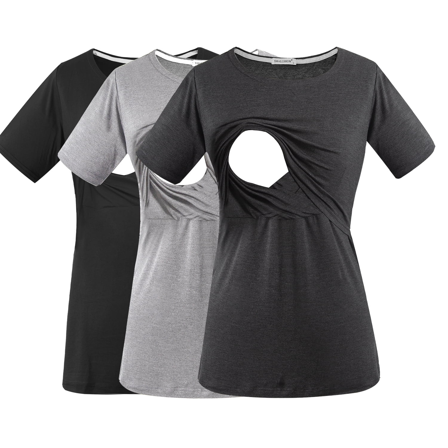 Smallshow Women's Maternity Nursing Tops Clothes Breastfeeding T-Shirts ...