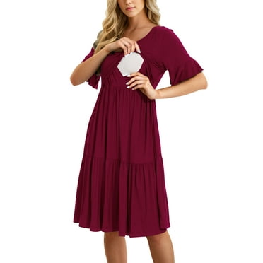 Women's Faux Wrap Maxi Maternity Dress - Walmart.com