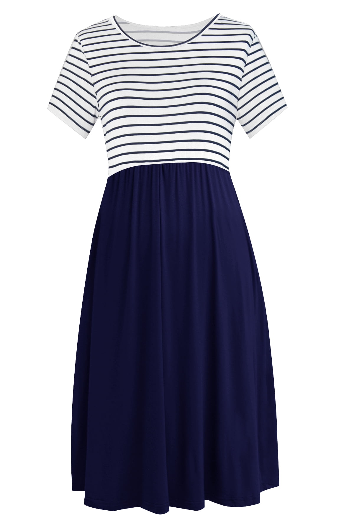 Smallshow Women's Summer Dress Casual Short Sleeve Dress with Pockets ...